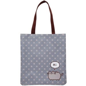 pusheen the cat polka dot"hi" tote bag