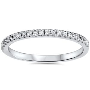 p3 pompeii3 1/5ct pave diamond wedding ring 10k white gold - size 5