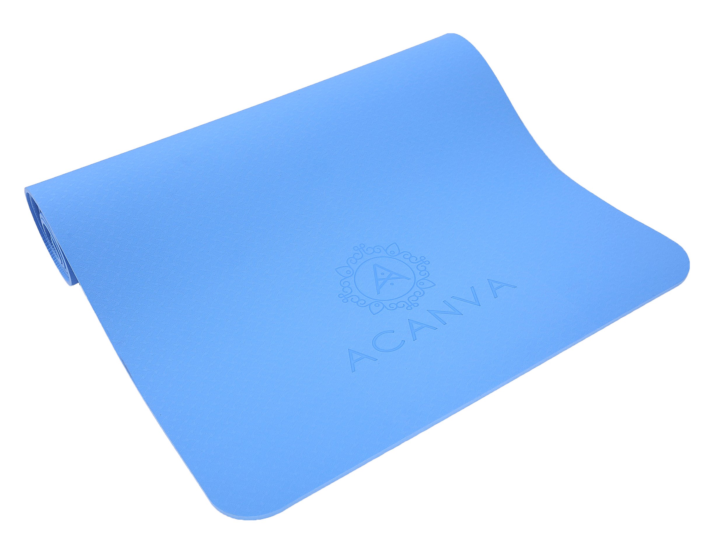 Acanva TPE Non-Slip Yoga Mat with Carrying Bag and Strap, Blue