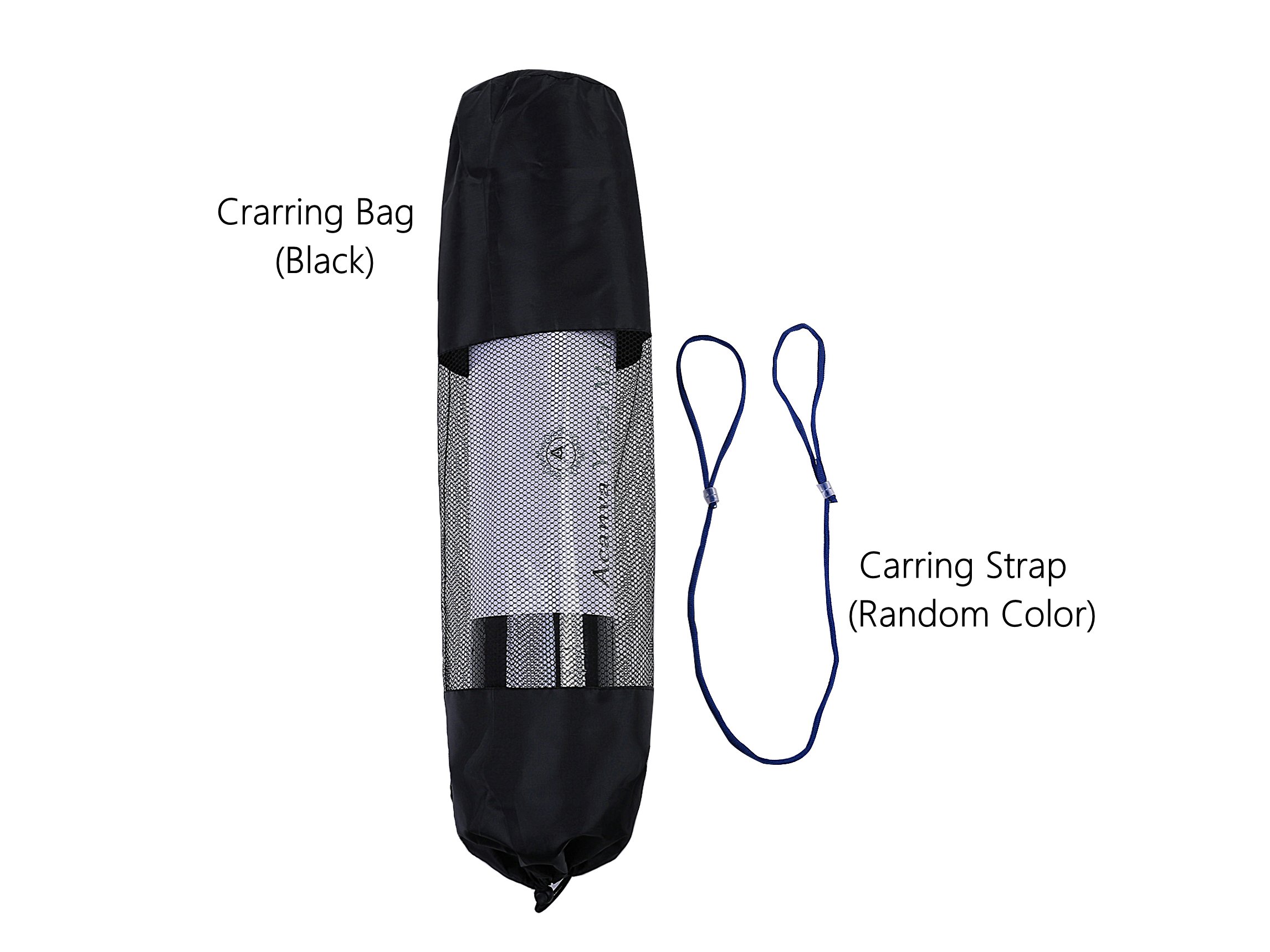 Acanva TPE Non-Slip Yoga Mat with Carrying Bag and Strap, Blue