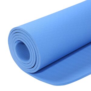 Acanva TPE Non-Slip Yoga Mat with Carrying Bag and Strap, Blue