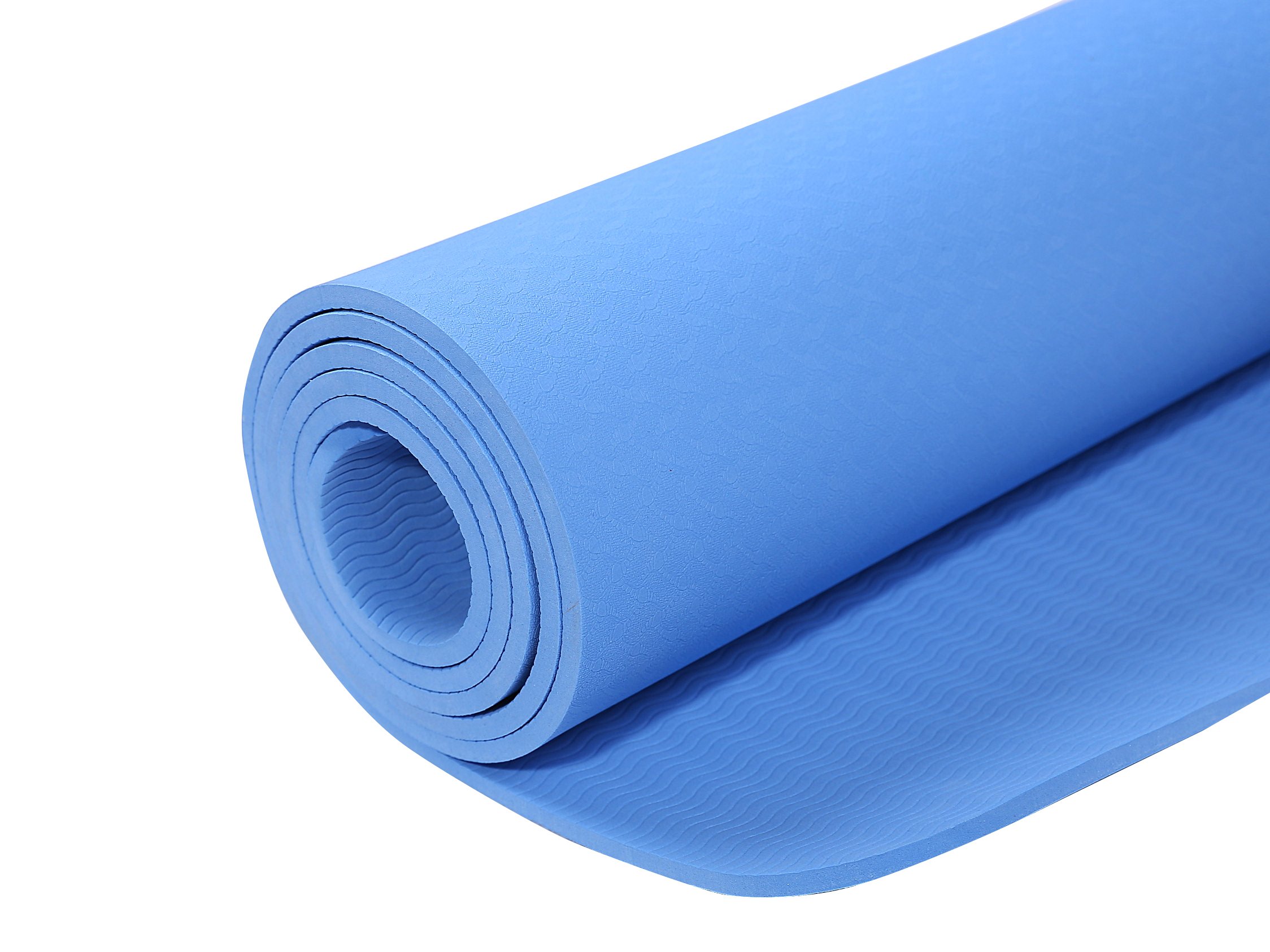 Acanva TPE Non-Slip Yoga Mat with Carrying Bag and Strap, Blue