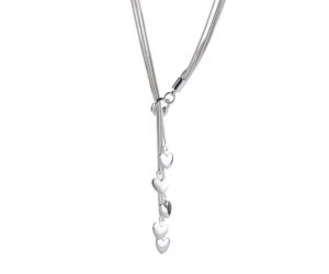 sosuo 925 sterling silver five-line chain with five-heart necklace