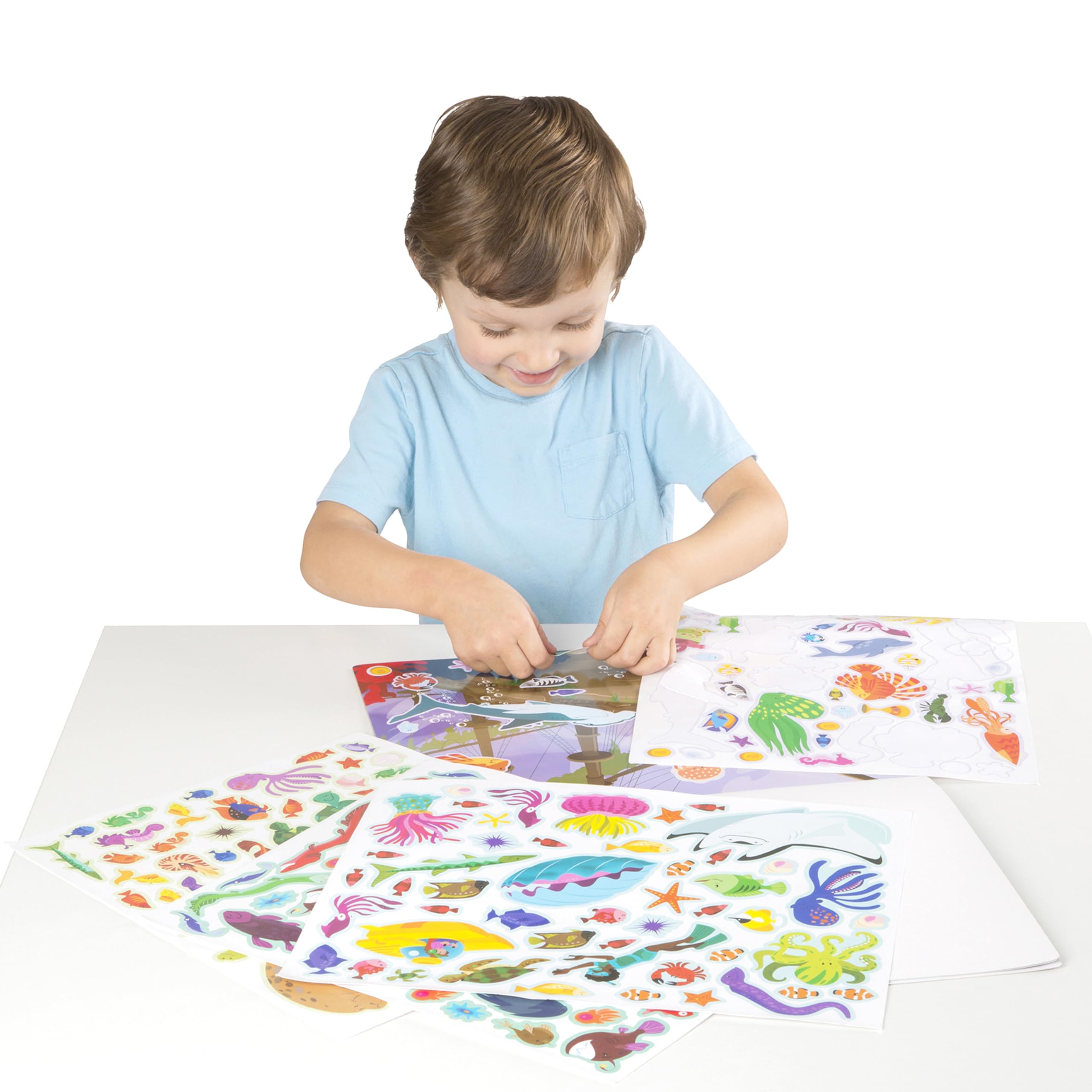 Melissa & Doug Reusable Sticker Pad Bundle - Jungle, Farm & Under the Sea - Art Activities For Kids, Restickable Stickers, Arts And Crafts For Kids Ages 3+