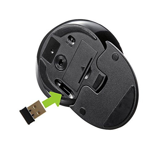 J-Tech Digital Scroll Endurance Mouse Ergonomic Vertical USB Mouse with Adjustable Sensitivity (600/1000/1600 DPI), Removable Palm Rest & Thumb Buttons - Reduces Hand/Wrist Pain (Style 1)