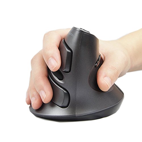 J-Tech Digital Scroll Endurance Mouse Ergonomic Vertical USB Mouse with Adjustable Sensitivity (600/1000/1600 DPI), Removable Palm Rest & Thumb Buttons - Reduces Hand/Wrist Pain (Style 1)