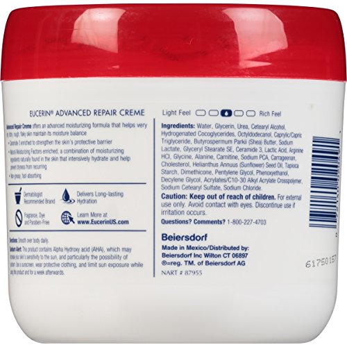 Eucerin Advanced Repair Cream - Fragrance Free, Full Body Lotion for Very Dry Skin - 16 oz. Jar