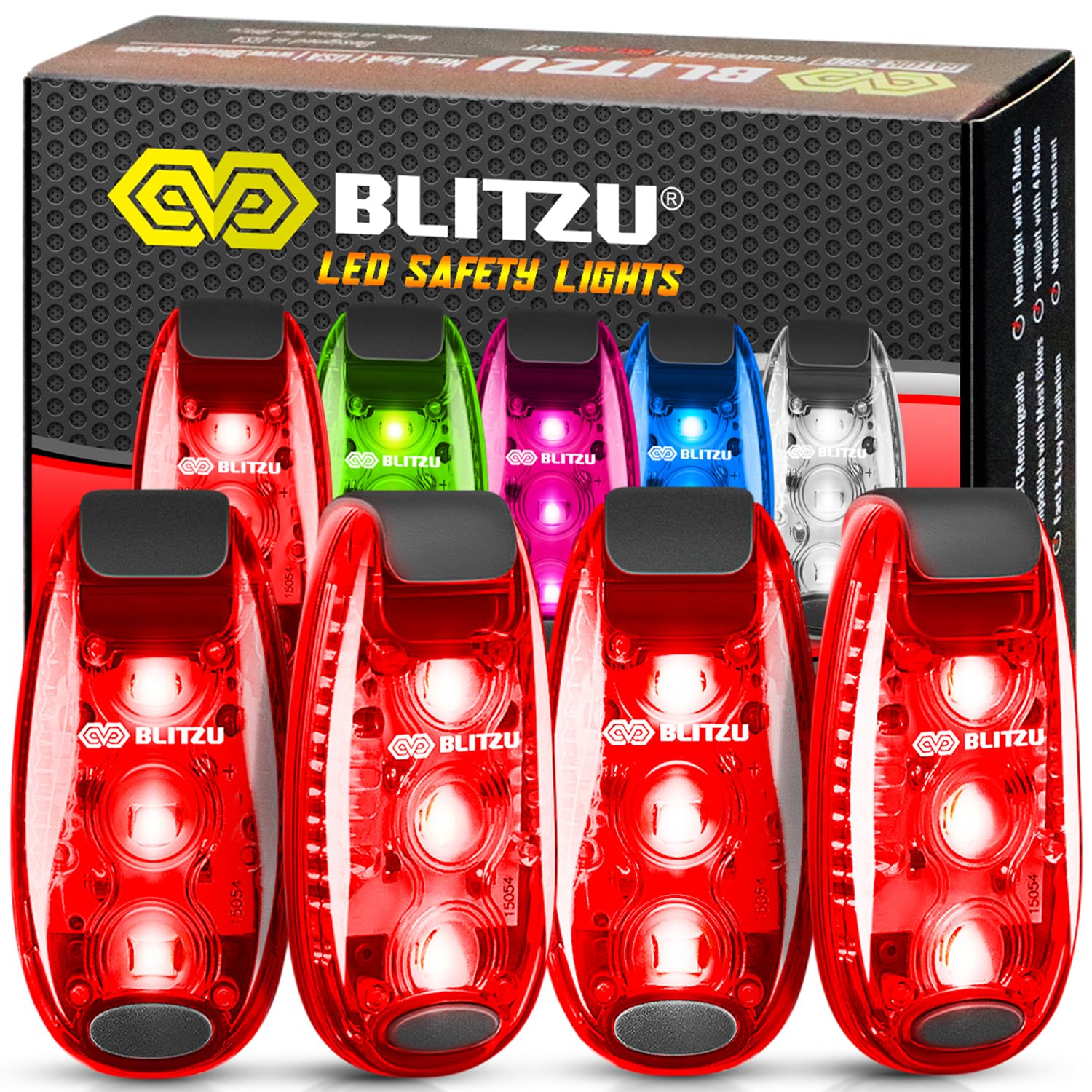 BLITZU Runners Lights for Night Safety Dog Walking Light Lights for Walking at Night Safety Lights Walking Night Red Strobe Light Dog Leash Light Walking Light Led Running Lights Dog Safety Light Red