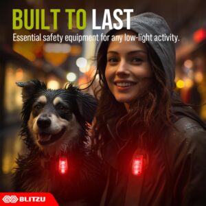 BLITZU Runners Lights for Night Safety Dog Walking Light Lights for Walking at Night Safety Lights Walking Night Red Strobe Light Dog Leash Light Walking Light Led Running Lights Dog Safety Light Red