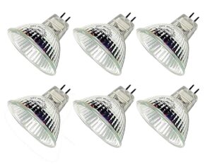 ctkcom mr16 12v 20w halogen light bulbs(6 pack) - 12 volt bi pin base,high lumens, precision halogen reflector fiber optic light bulb, glass cover,6 pack