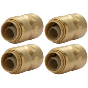 sharkbite 1/2 x 1/2 inch fnpt adapter, pack of 4, push to connect brass plumbing fitting, pex pipe, copper, cpvc, pe-rt, hdpe, u072lfa4