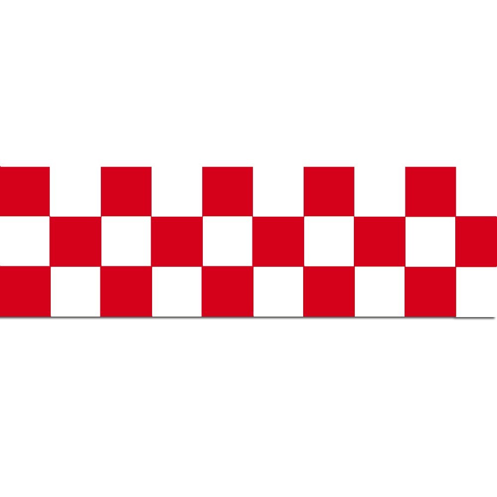 INCOM Manufacturing: 1 inch Square Pattern PVC Checkerboard Racing Laminated Safety Tape, 3 inch x 54 ft., Red and White – Indoor and Outdoor