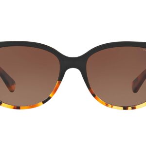 Coach HC8132 Sunglasses, Black Tortoise Gradient/Brown Gradient Polarized, 57 mm