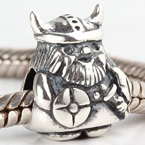 ARTCHARM Viking Warrior Charm - 925 Sterling Silver - Fits DIY European Bracelet