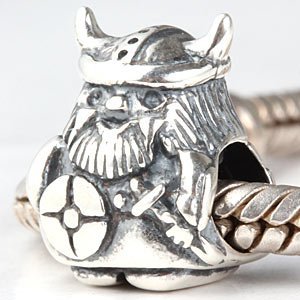 ARTCHARM Viking Warrior Charm - 925 Sterling Silver - Fits DIY European Bracelet