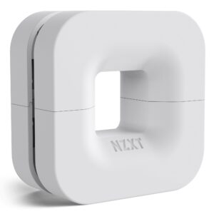 nzxt puck - ba-puckr-w1 - cable management and headset mount - compact size - silicone construction - powerful magnet for computer case mounting - white