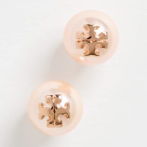 Tory Burch Women's Swarovski Imitation Pearl Stud Earrings, Rose/Rose Gold, One Size