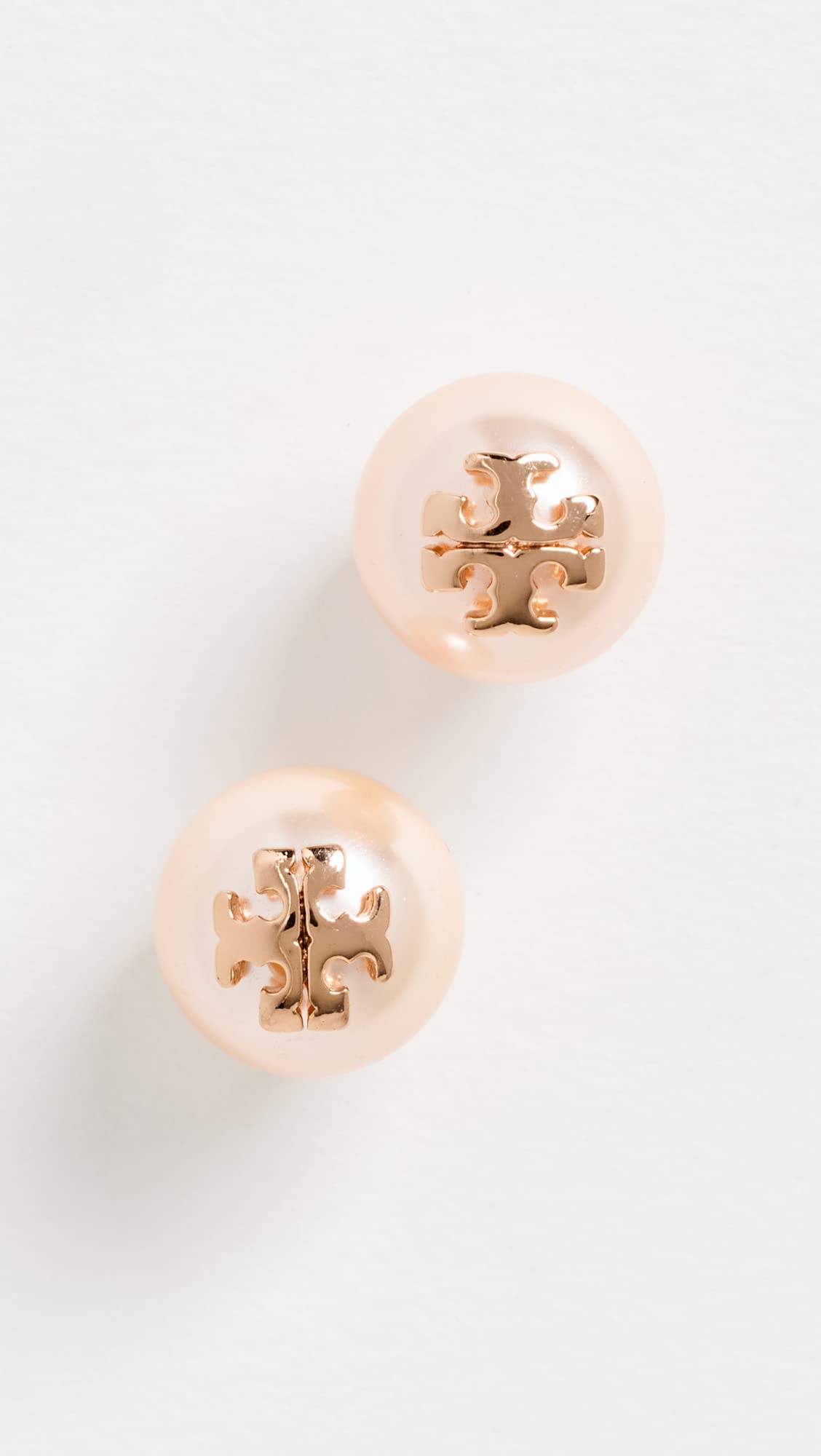 Tory Burch Women's Swarovski Imitation Pearl Stud Earrings, Rose/Rose Gold, One Size