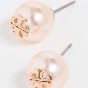 Tory Burch Women's Swarovski Imitation Pearl Stud Earrings, Rose/Rose Gold, One Size