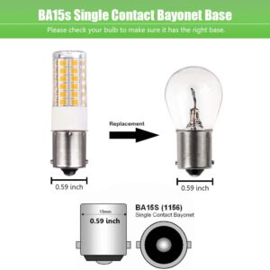 Makergroup BA15s Single Contact Bayonet LED 12V S8 1141 1156 LED Light Bulb 3W 2700K-3000K for Outdoor Landscape Lighting Path Deck Lights RV Lights Warm Color 6pcs