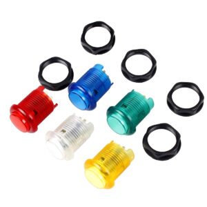 eg starts 5x 30mm arcade led lights push button built-in switch 5v illuminated buttons for arcade machine games diy kit parts jamma mame raspberry pi 1 2 3 ( each color of 1 piece ) & 5 colour