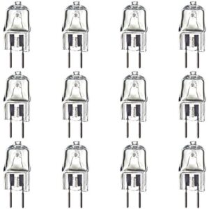 12 pack sunlite halogen 20 watt single ended t3.5 gy6.35 base 120v clear light bulb