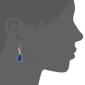 Nine West Silvertone and Denim Tear Drop Earrings