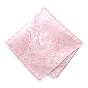 tiemart pattern pocket square (pale pink clara paisley)