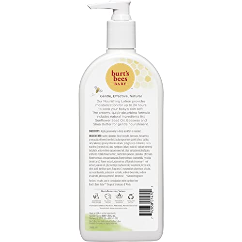 Burt's Bees Baby Nourishing Lotion, Original Scent Baby Lotion - 12 Ounce Bottle (Pack of 3)