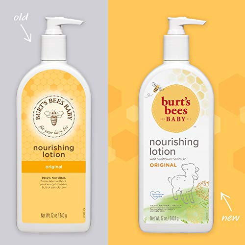 Burt's Bees Baby Nourishing Lotion, Original Scent Baby Lotion - 12 Ounce Bottle (Pack of 3)