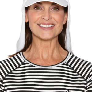 Coolibar UPF 50+ Men's Women's Hayden Chlorine Resistant All Sport Hat - Sun Protective (One Size- White)