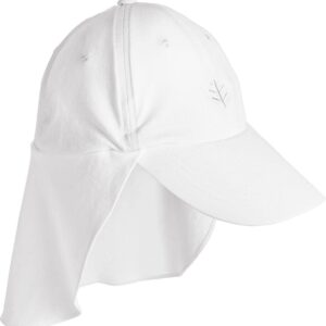 Coolibar UPF 50+ Men's Women's Hayden Chlorine Resistant All Sport Hat - Sun Protective (One Size- White)