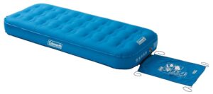 coleman single airbed extra durable, inflatable, camping bed, blue, 198 x 82 x 22 cm, supports up to 148 kg