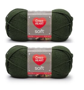 bulk buy: red heart soft yarn (2-pack) (dark leaf)