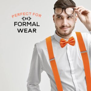 Man of Men - Men's Orange Bowtie & Suspender Set