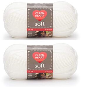 Bulk Buy: Red Heart Soft Yarn E728 (2-Pack) (White)