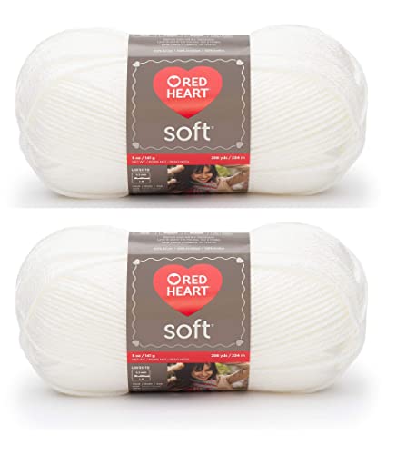 Bulk Buy: Red Heart Soft Yarn E728 (2-Pack) (White)