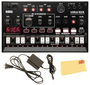 korg volca kick analogue kick generator bundle with power supply and austin bazaar polishing cloth