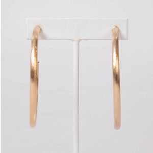 Sheila Fajl Everybody's Favorite Large 2.5 Inch Tubular Lightweight Hoop Earrings in Brush Champagne. 18k Gold and 18k Rose Gold Metal Plated