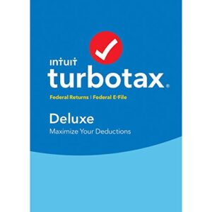 intuit 428970 turbotax deluxe fed, state, e-file 2016, old version, for pc/mac, traditional disc