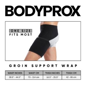 Bodyprox Groin Wrap, Adjustable Support for Hip, Groin, Hamstring, Thigh, and Sciatic Nerve Pain Relief