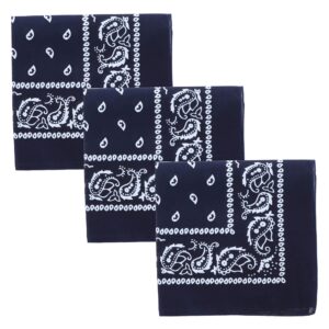 motique accessories set of 3 navy large cotton paisley bandanas