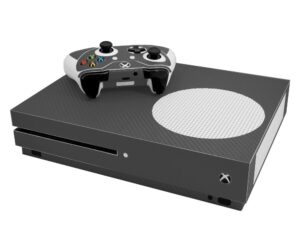 3d carbon fiber gun metal gray - air release vinyl decal mod skin kit by system skins - compatible with microsoft xbox one slim (xb1 slim)