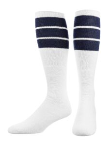 tck retro 3 stripe tube socks (navy, large)