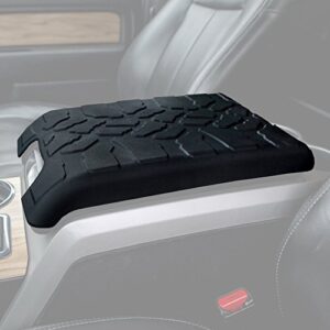 boomerang® tire tread armpad™ for ford f150 (2009-2014) - premium flow-through console version - center console armrest cover