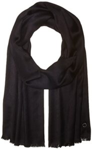 calvin klein women's pashmina scarf, black solid, one size