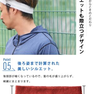 CHARM Sports Running Headband Sweatband - Towel Hairband Moisture Wicking Bandana Red