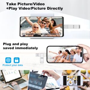 【App-le Certified】iDiskk 128GB Photo Storage Stick iPhone Storage Flash Drive for iPhone usb storage flash drive,iPhone USB External Storage for Mac,iPad and PC Photo Stick for Photos Videos Contacts