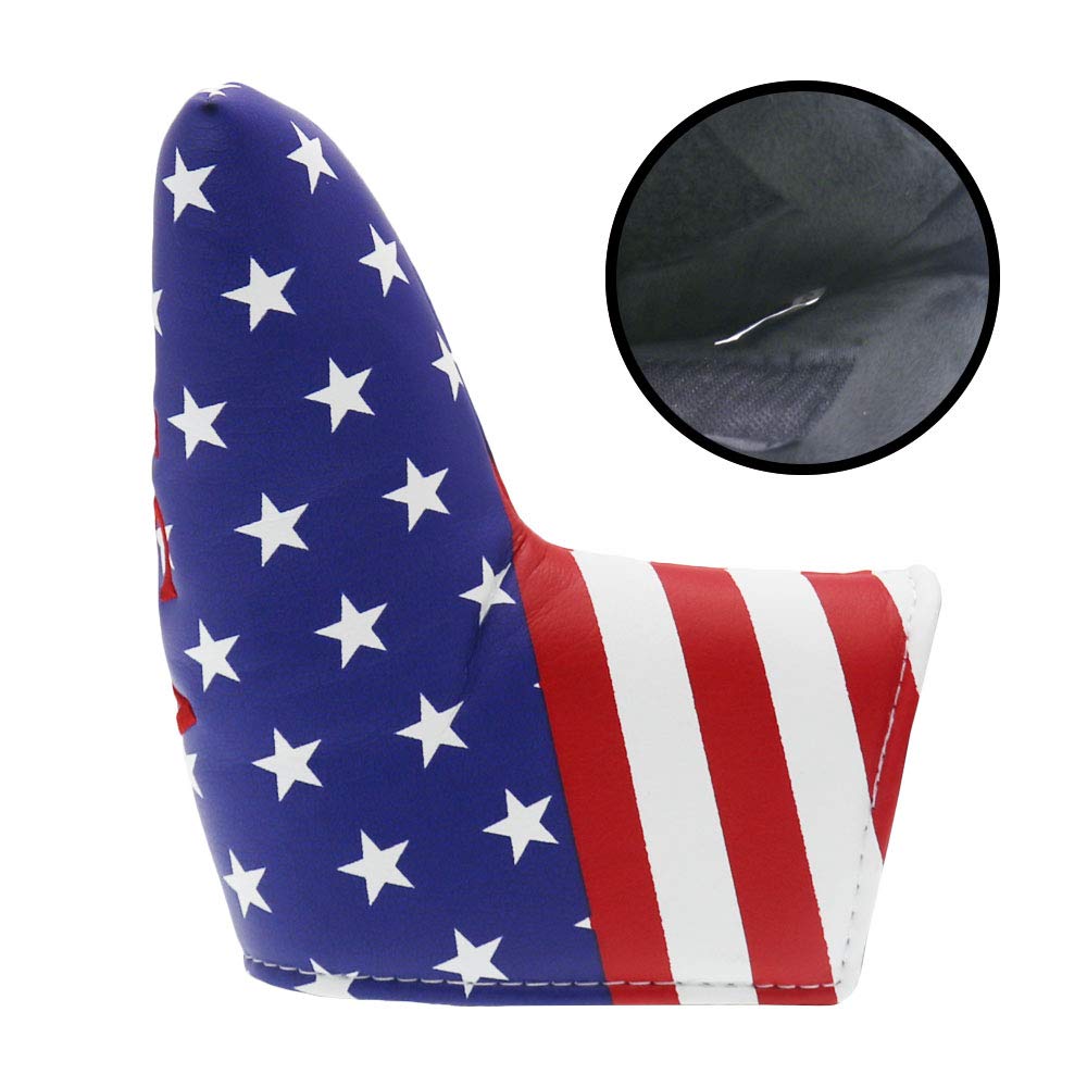 HISTAR Golf Putter Cover Headcover Stars and Stripes Design with USA Letters