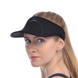 ushake sports visor for man or woman in golf running jogging with black/white/rose red colors (black)